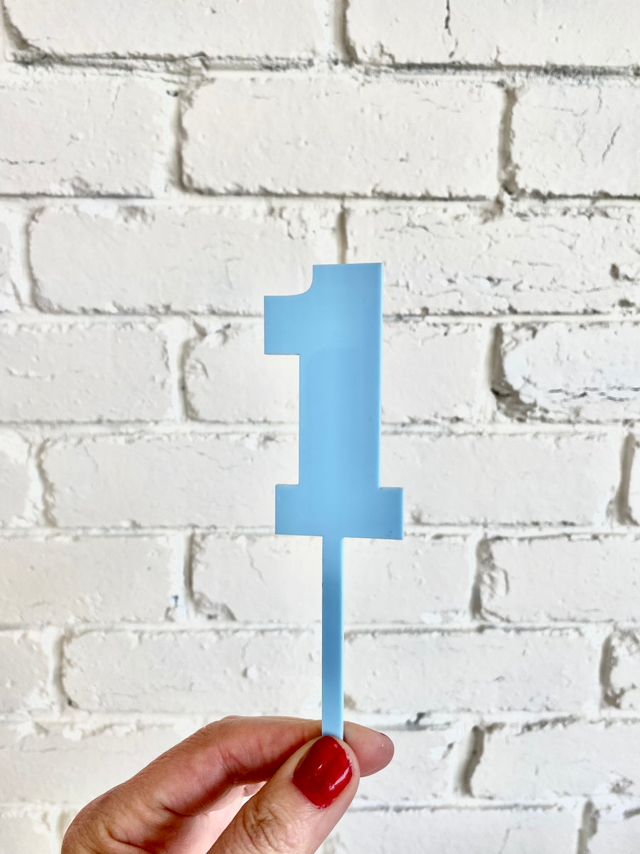 Pastel Blue Number Cake Topper – Birdie Bananas